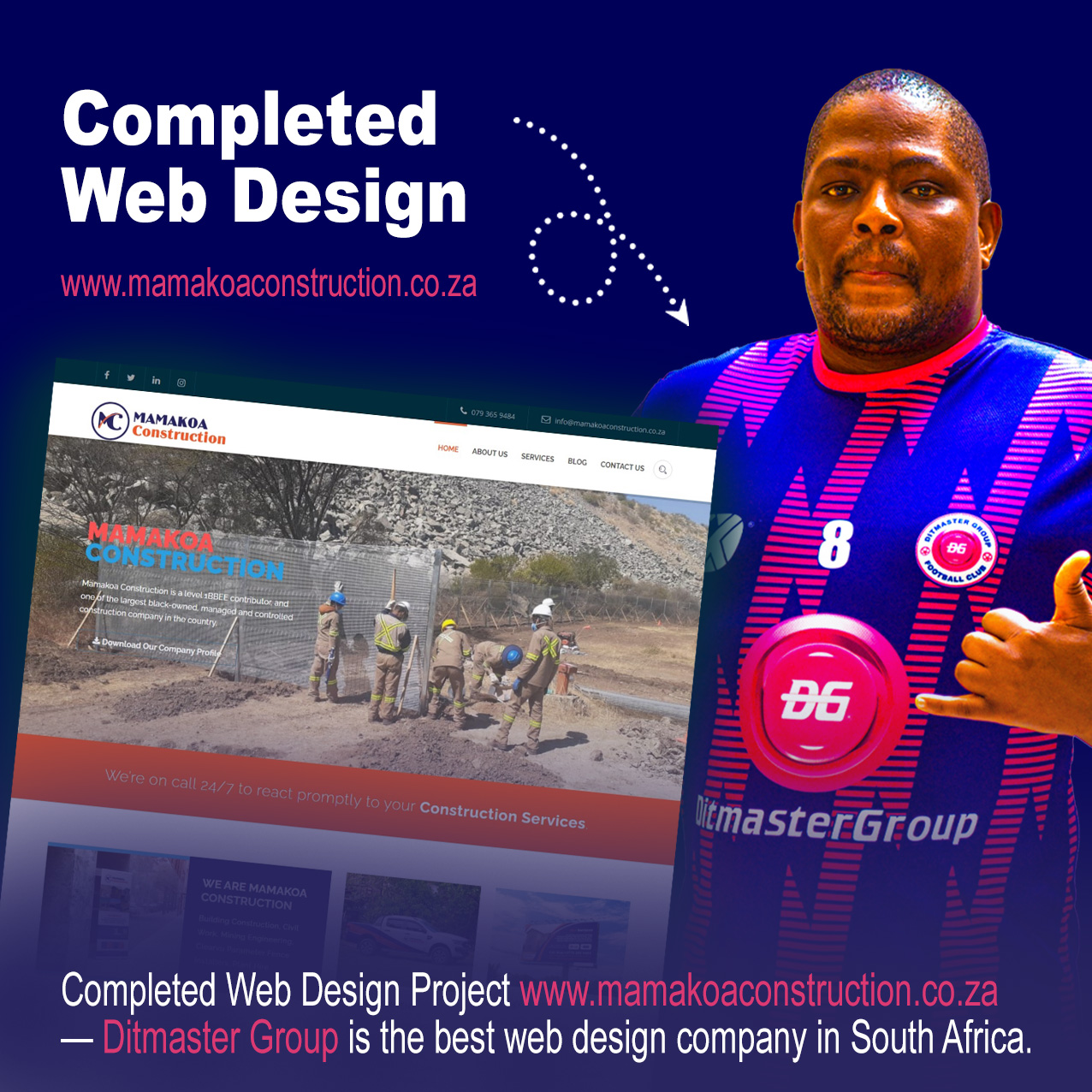 Completed Web Design Project www.mamakoaconstruction.co.za — Ditmaster ...
